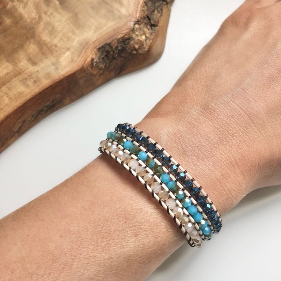 Express | Jewelry | Express Blue Beaded Rope Bracelet | Poshmark